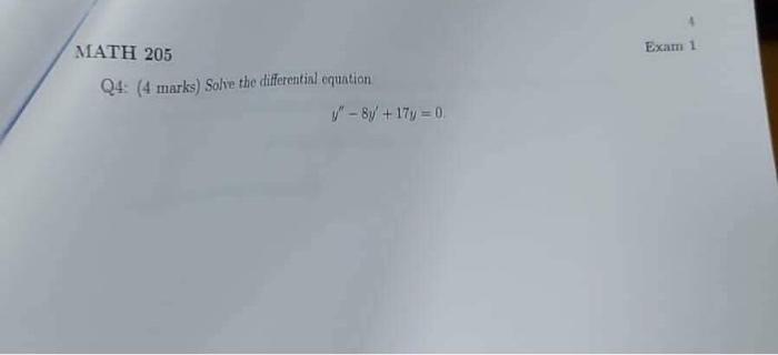 Solved Q4: (4 marks) Solve the differential equation | Chegg.com