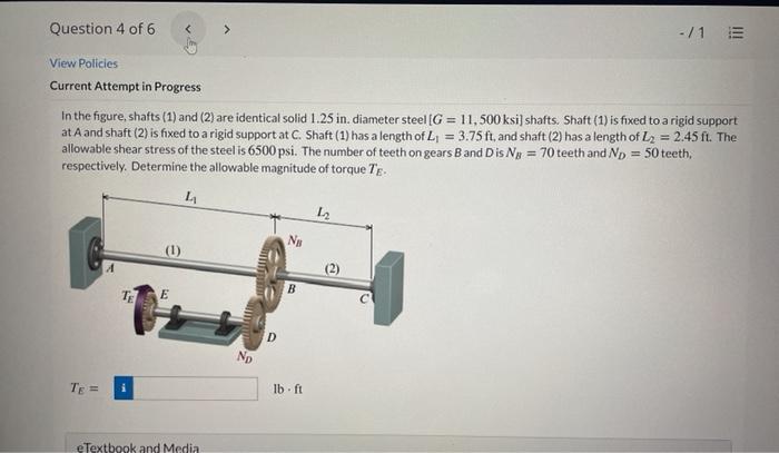 Solved Question 4 of 6 -/ 15 View Policies Current Attempt | Chegg.com