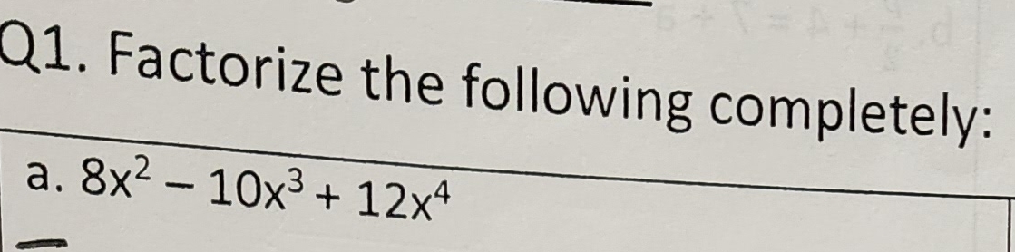 Solved Q1. ﻿Factorize the following | Chegg.com