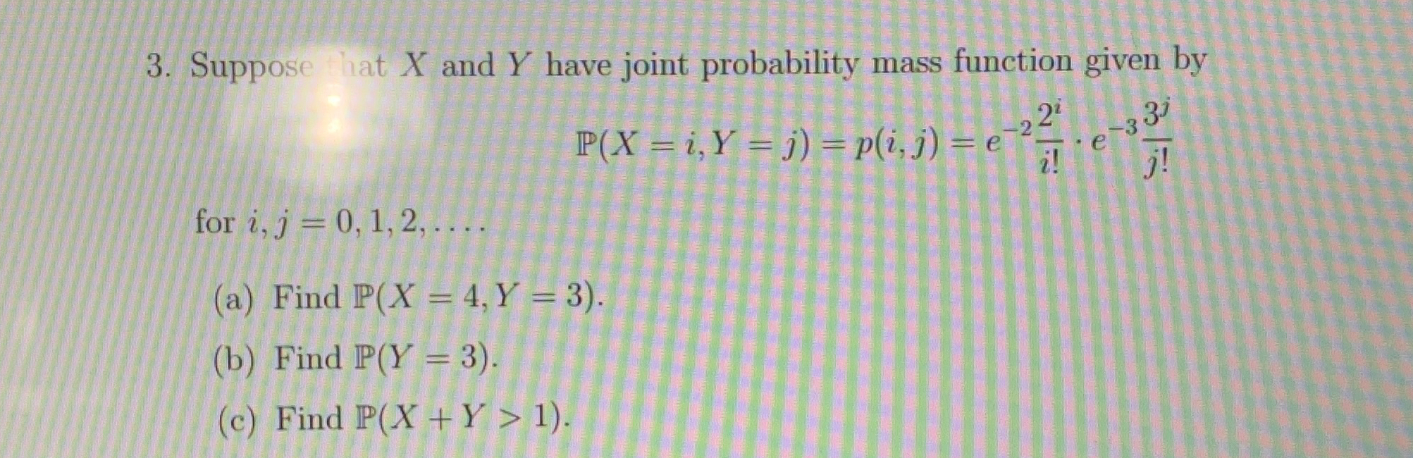 Solved Suppose hat x ﻿and Y ﻿have joint probability mass | Chegg.com