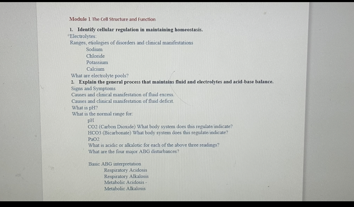 Solved Module 1 ﻿The Cell Structure and FunctionIdentify | Chegg.com