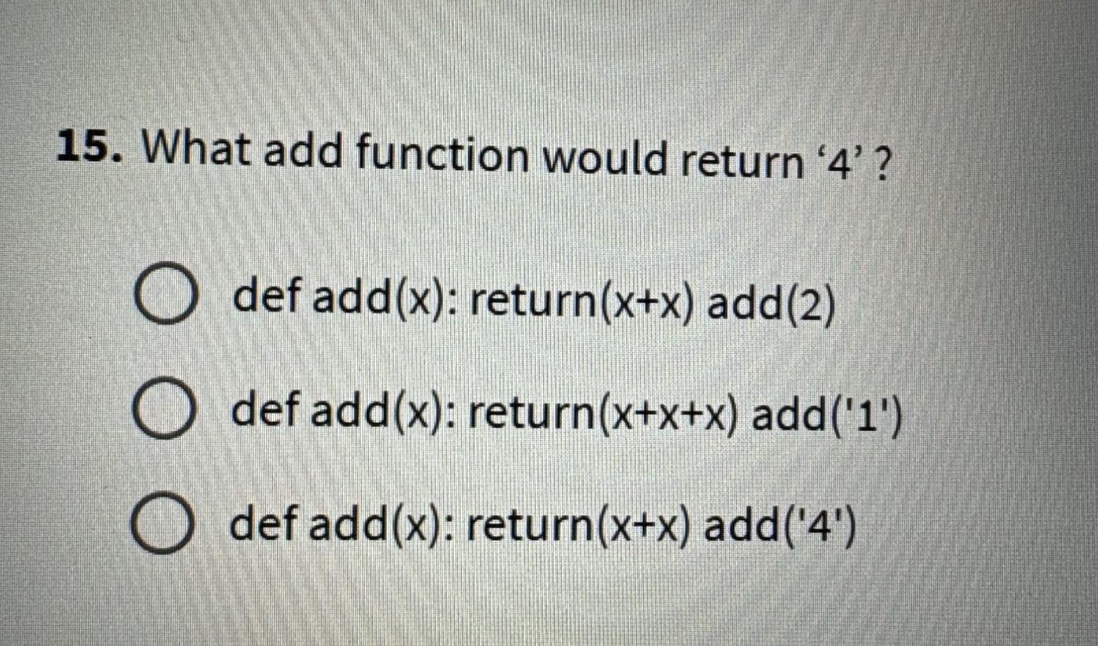 Solved What add function would return | Chegg.com