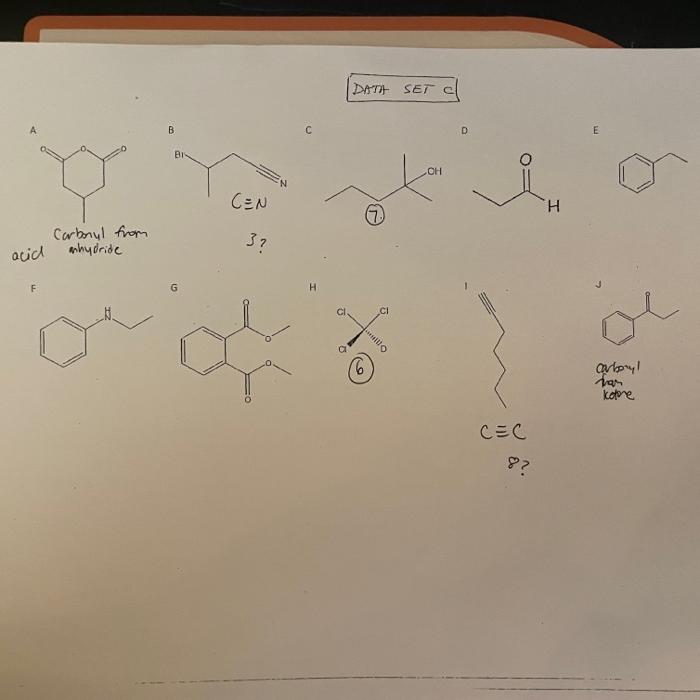Solved match structures A-J with spectra 1-10 based on | Chegg.com