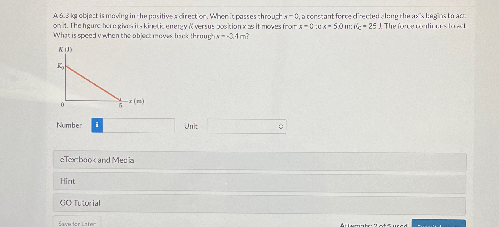 Solved A 6.3kg ﻿object is moving in the positive x | Chegg.com