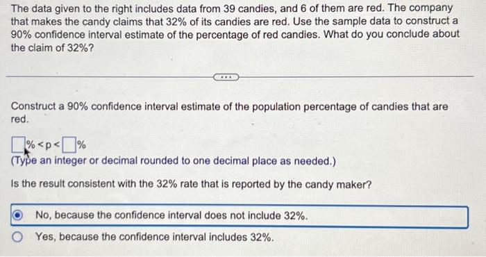Solved The data given to the right includes data from 39 | Chegg.com