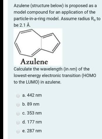 Solved Azulene (structure below) is proposed as a model | Chegg.com