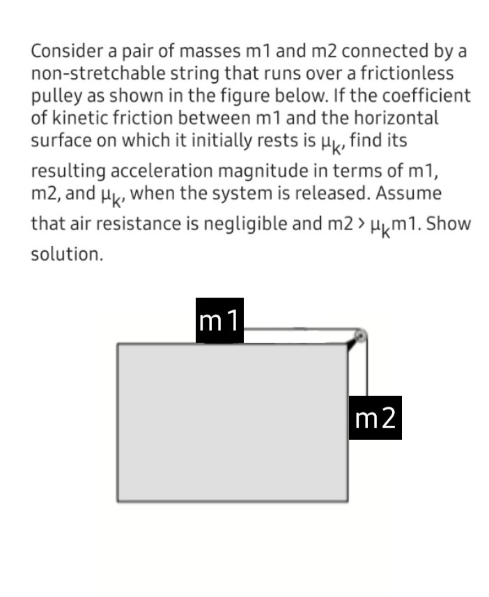 Solved Consider a pair of masses m1 and m2 connected by a | Chegg.com