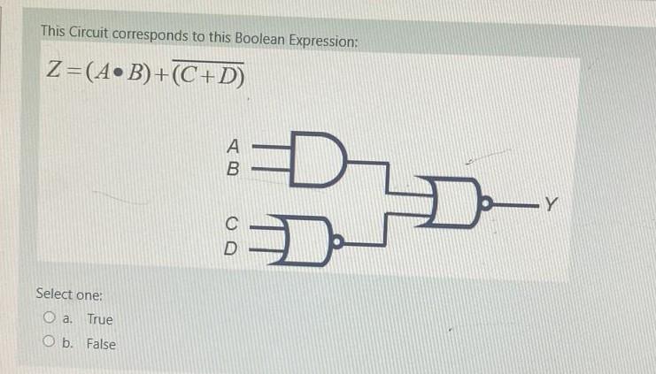 Solved This Circuit corresponds to this Boolean Expression: | Chegg.com