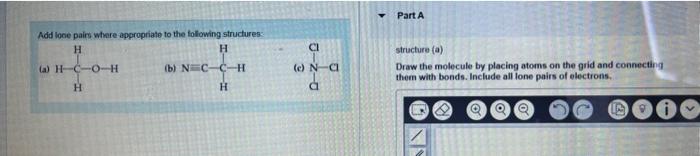 Solved Add lone pairs where appropriate to the followind | Chegg.com