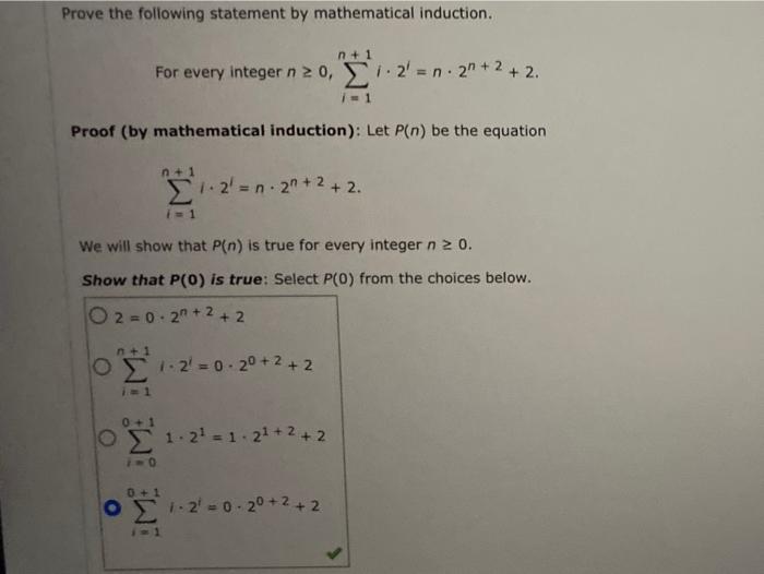Solved Prove the following statement by mathematical | Chegg.com