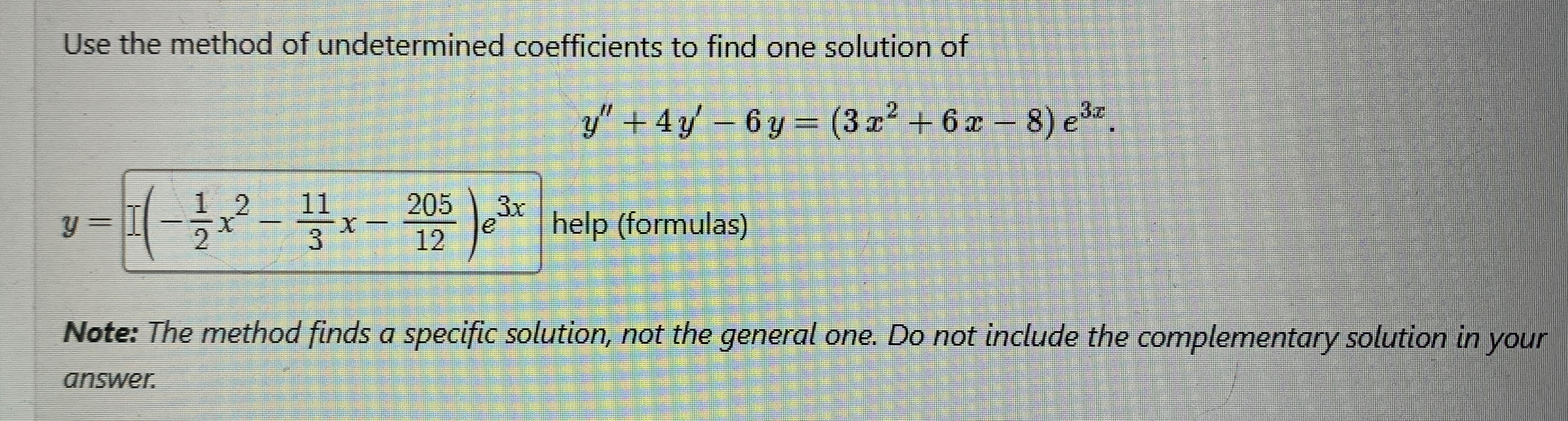 Use the method of undetermined coefficients to find | Chegg.com