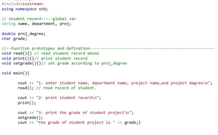 Solved #include using namespace std; // student | Chegg.com