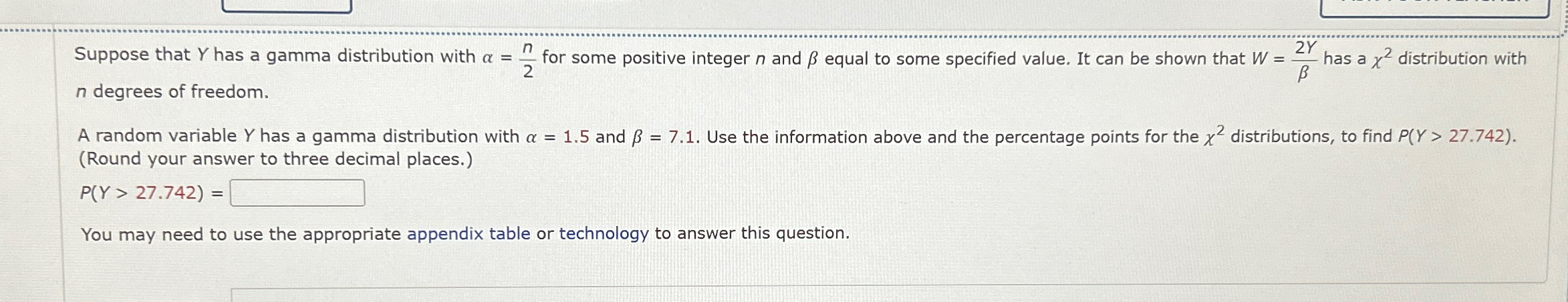Solved Suppose that Y ﻿has a gamma distribution with α=n2 | Chegg.com