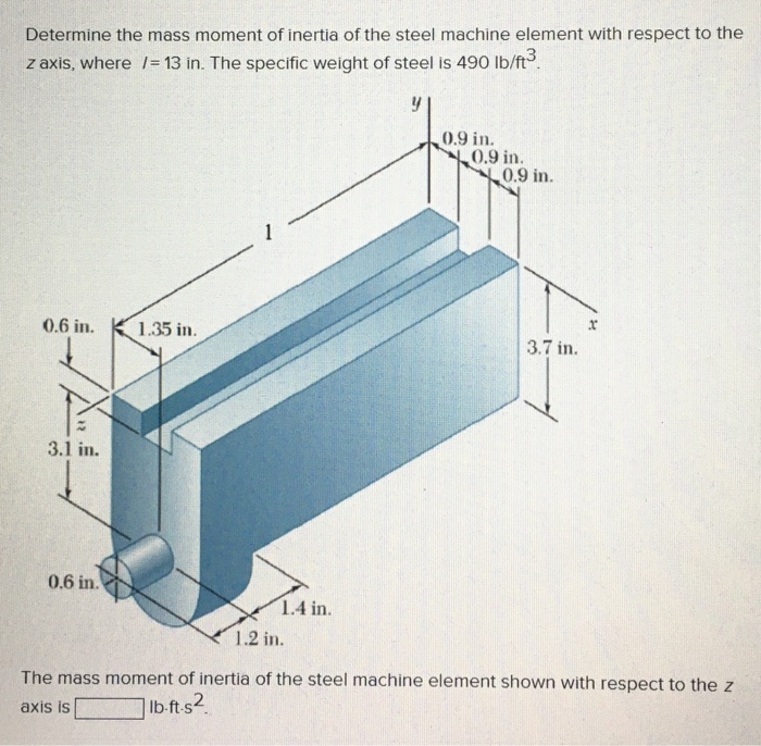 Solved Determine the mass moment of inertia of the steel | Chegg.com