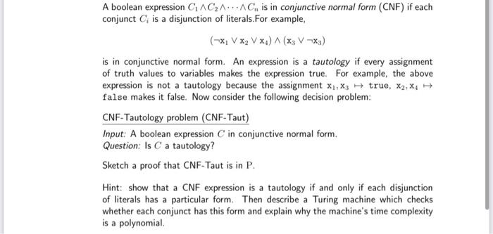 Solved A boolean expression \\( C_{1} \\wedge C_{2} \\wedge | Chegg.com