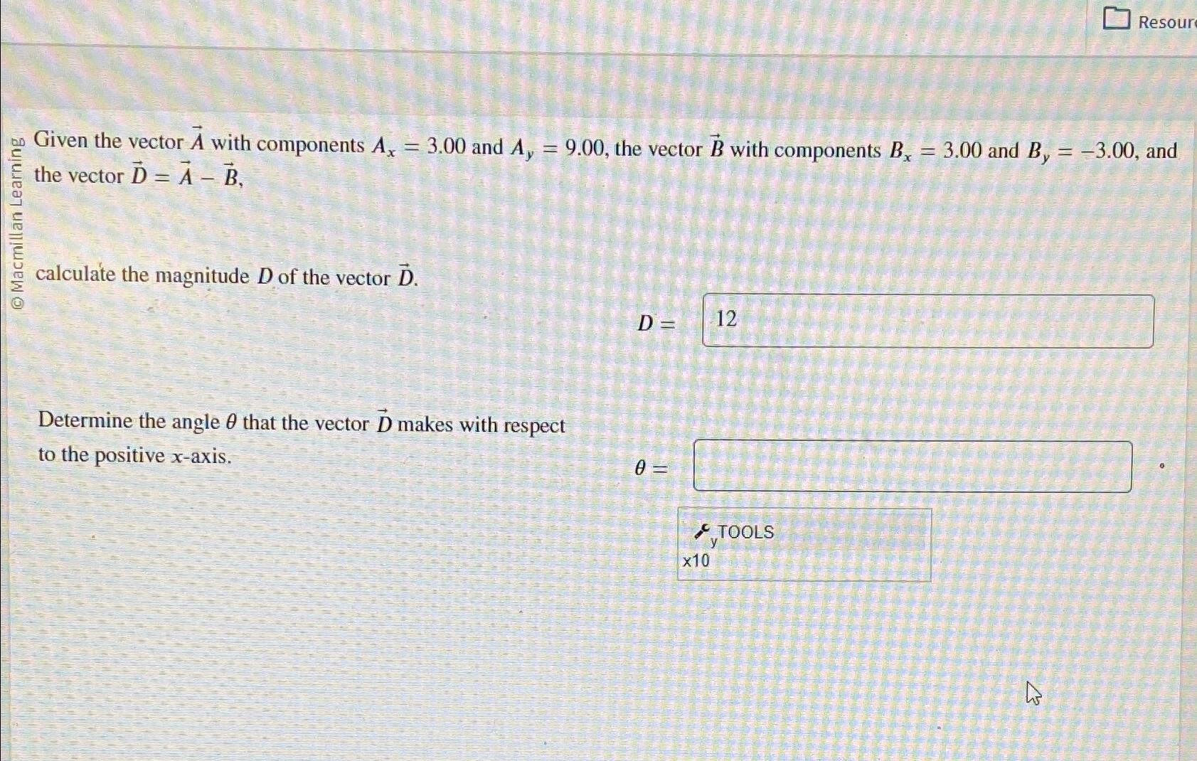 Solved ResourGiven the vector vec(A) ﻿with components | Chegg.com