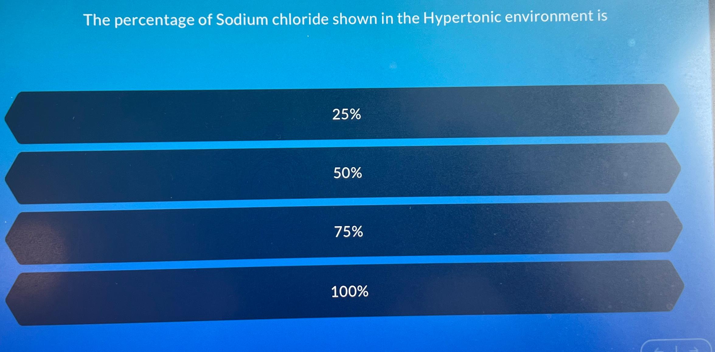 Solved The percentage of Sodium chloride shown in the | Chegg.com