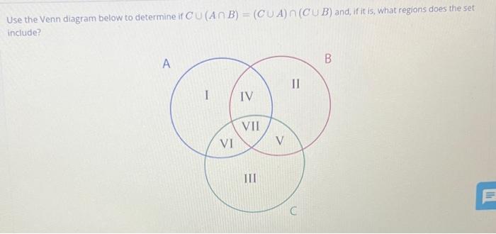 Solved Use the Venn diagram below to determine if | Chegg.com