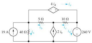 Solved Find the value of ia , ib, ic. id, ie, and check your | Chegg.com