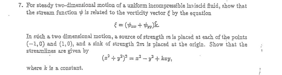Solved For steady two-dimensional motion of a uniform | Chegg.com