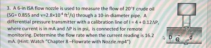 Solved 3. A 6 -in ISA flow nozzle is used to measure the | Chegg.com