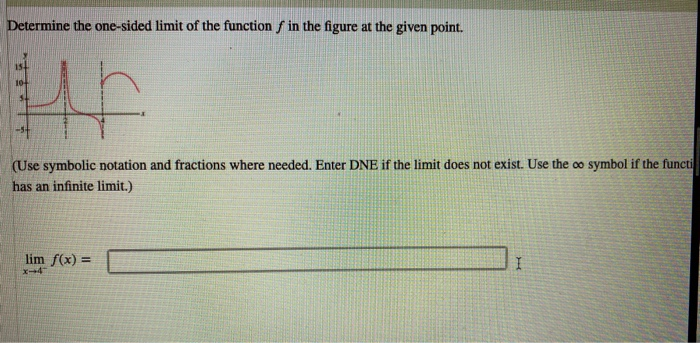 Solved Determine the one-sided limit of the function f in | Chegg.com
