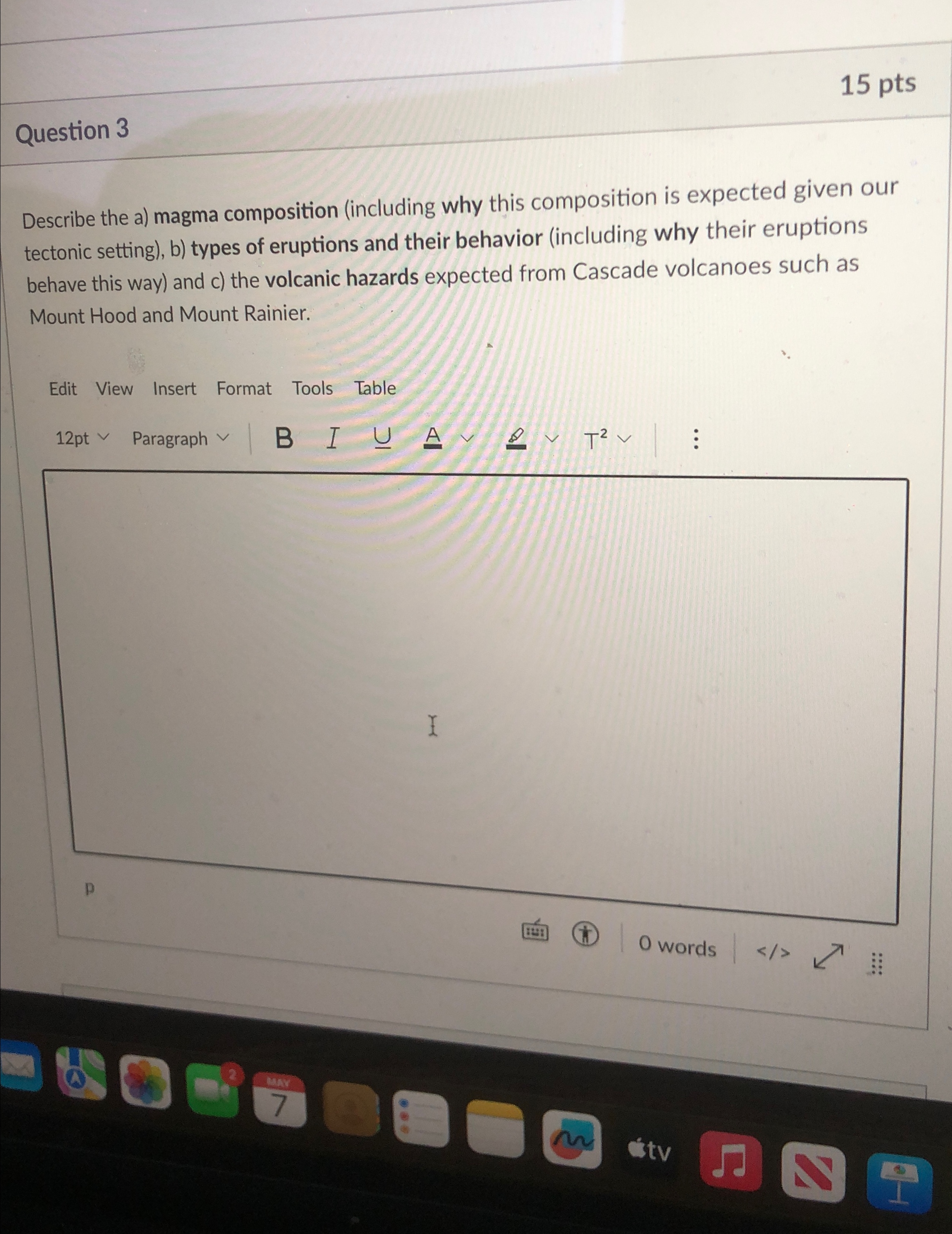 Solved Question 315ptsDescribe the a) ﻿magma composition | Chegg.com