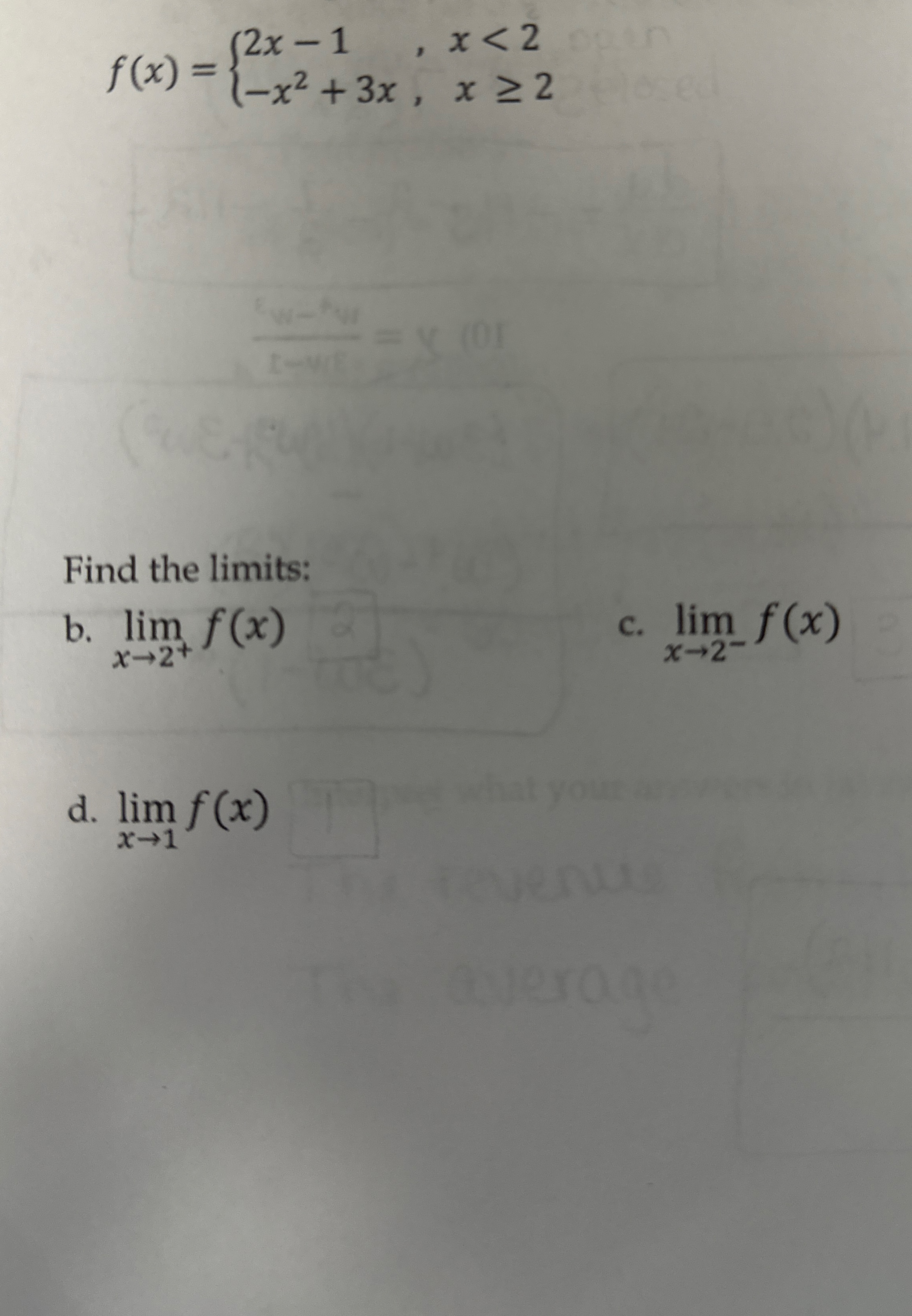 Solved f(x)={2x-1,x
