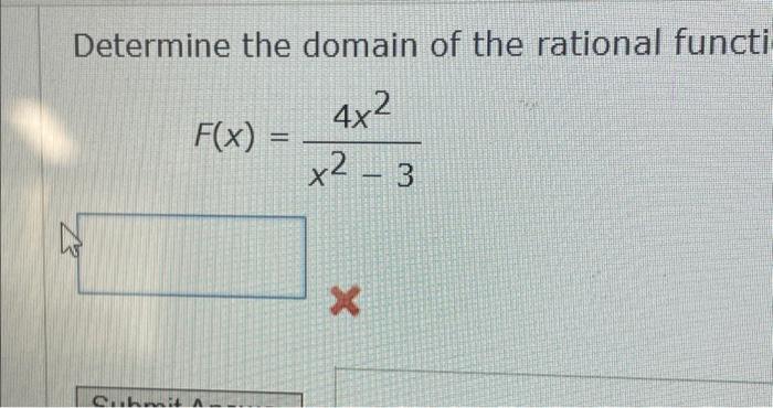 Solved Determine the domain of the rational functi 4x2 x23 | Chegg.com