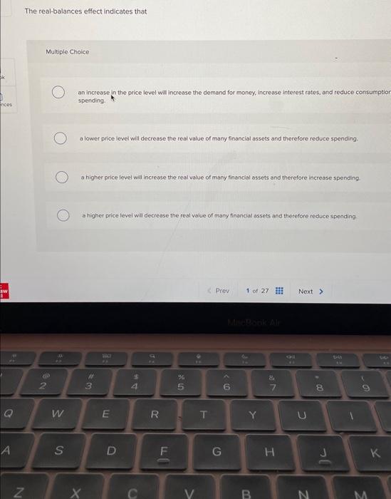 Solved ok 0 ences : aw || F1 Q A Z The real-balances effect | Chegg.com