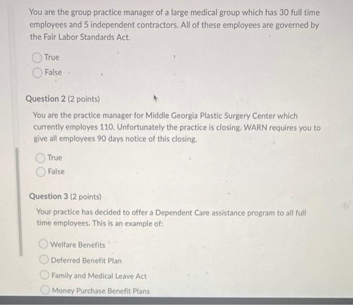 Solved You are the group practice manager of a large medical | Chegg.com