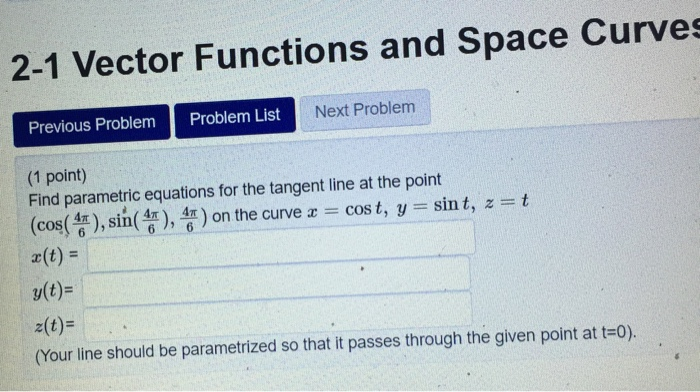Solved (1 point) The curve c(t) = (cost, sint, t) lies on | Chegg.com
