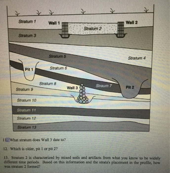 Solved Stratum 1 Wall 1 Wall 2 Stratum 2 Stratum 3 Stratum 5 | Chegg.com