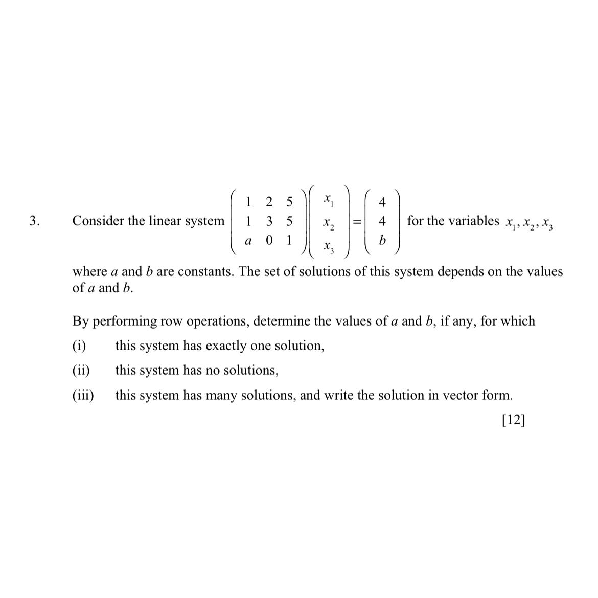 Solved Consider the linear system | Chegg.com