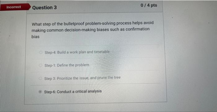Solved What step of the bulletproof problem-solving process | Chegg.com