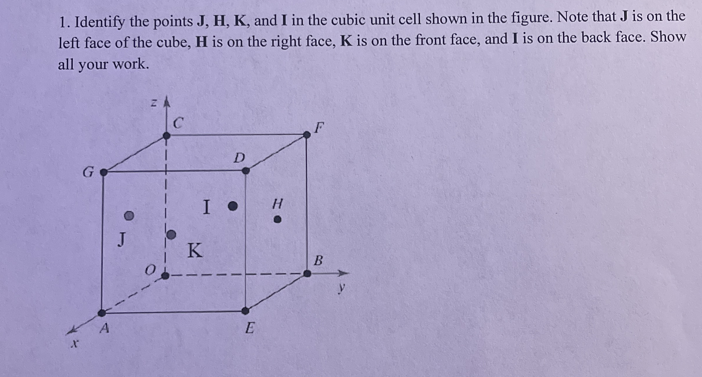Solved Identify the points J,H,K, ﻿and I in the cubic unit | Chegg.com