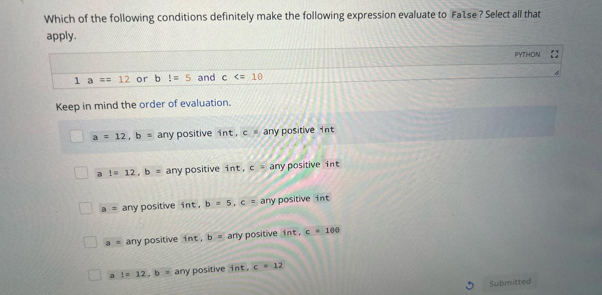 Which of the following conditions definitely make the | Chegg.com