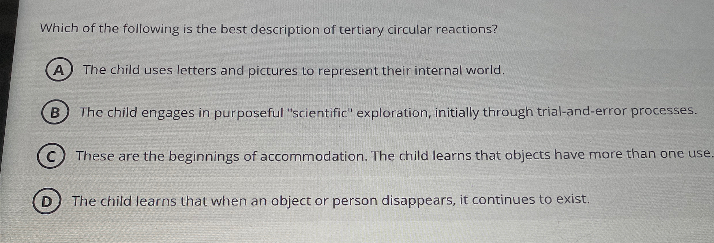 Solved Which of the following is the best description of | Chegg.com