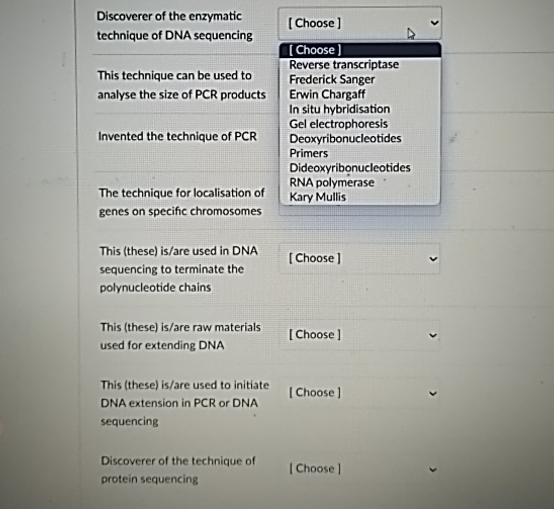 Solved Discoverer of the enzymatic technique of DNA | Chegg.com