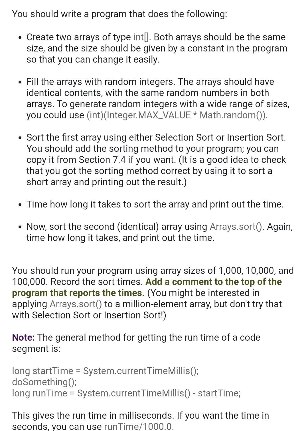 Solved You should write a program that does the following: - | Chegg.com