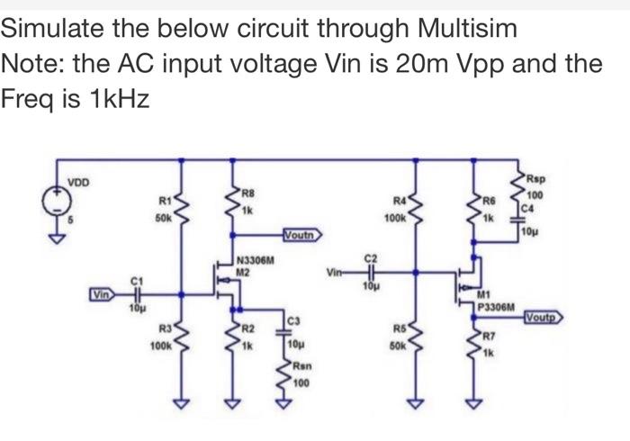 Solved Simulate The Below Circuit Through Multisim Note The 4492