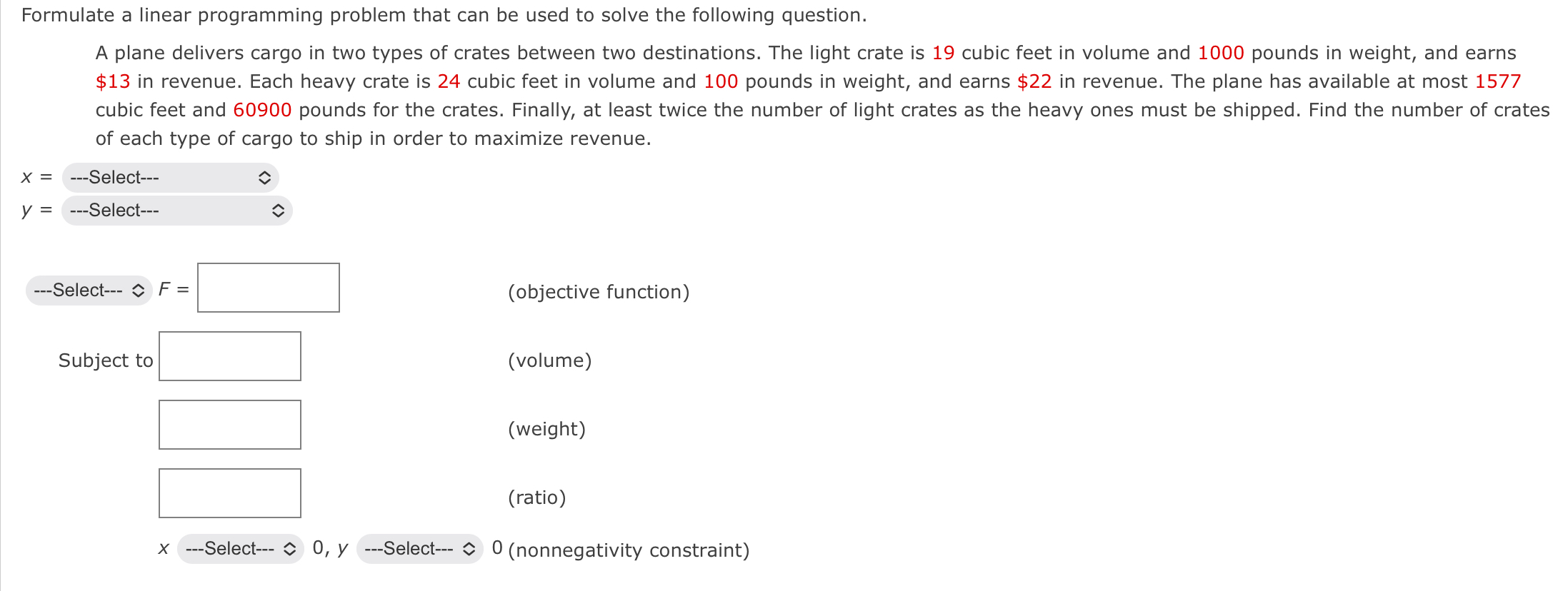 Solved Formulate a linear programming problem that can be | Chegg.com