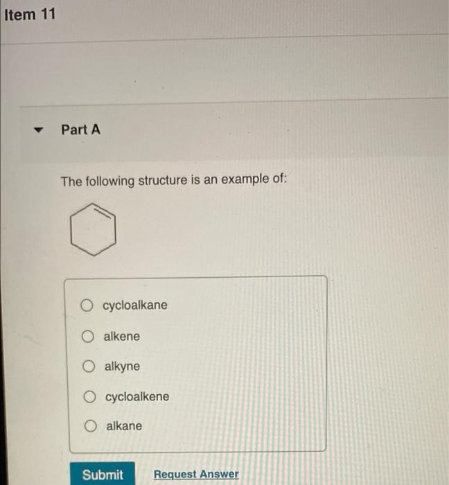 Solved Item 11 Part A The following structure is an example | Chegg.com