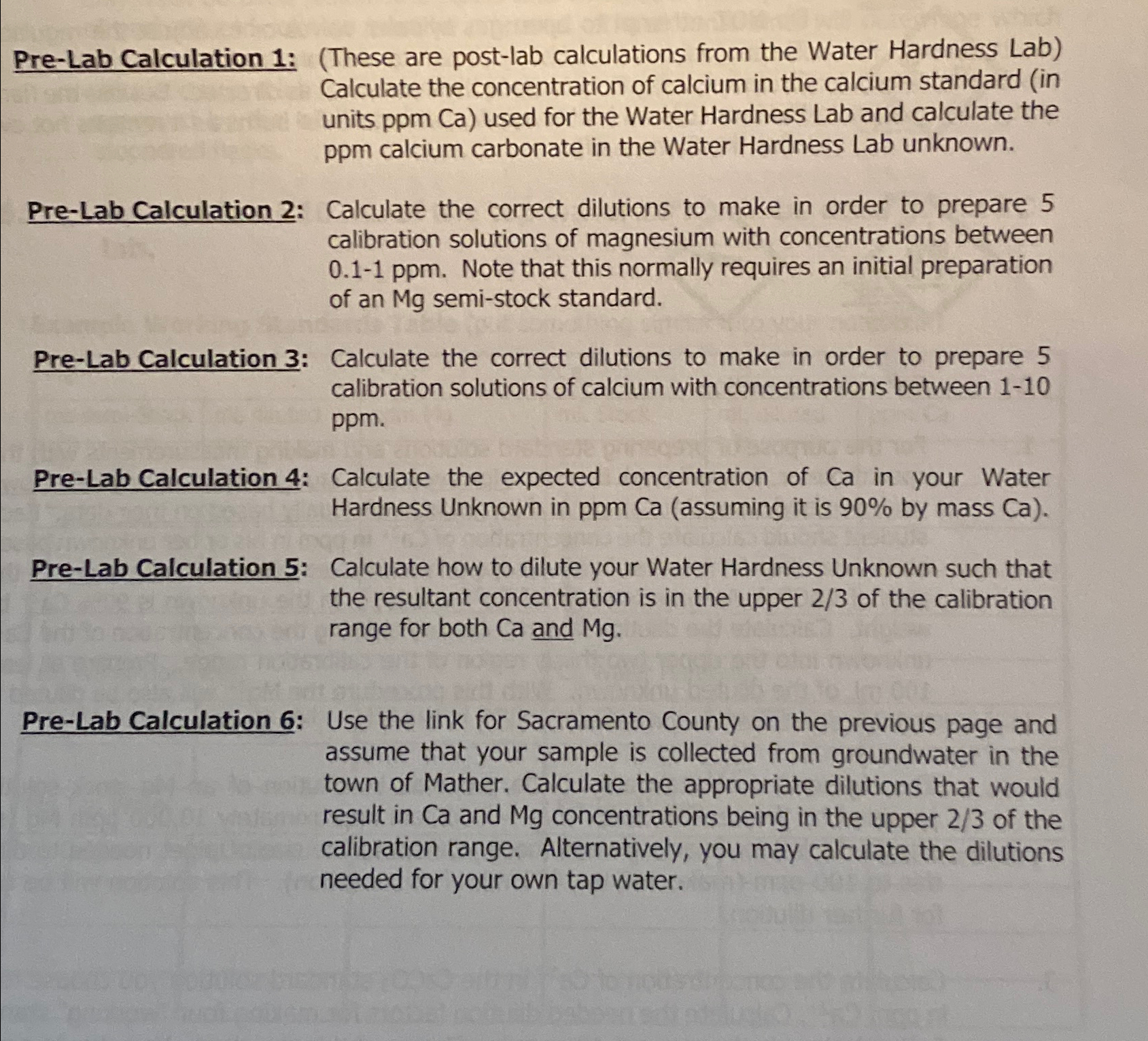 Pre-Lab Calculation 1: (These are post-lab | Chegg.com