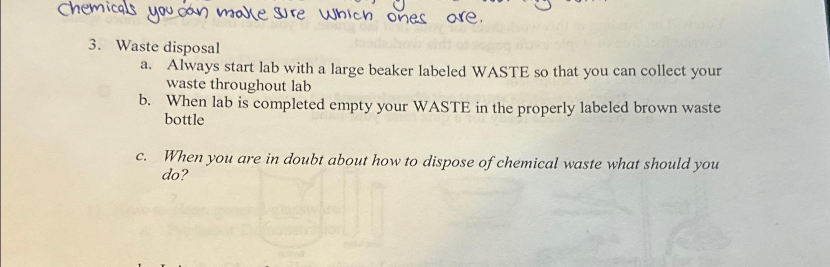 Solved Chemicals you dan make sure which ones are.3. ﻿Waste | Chegg.com