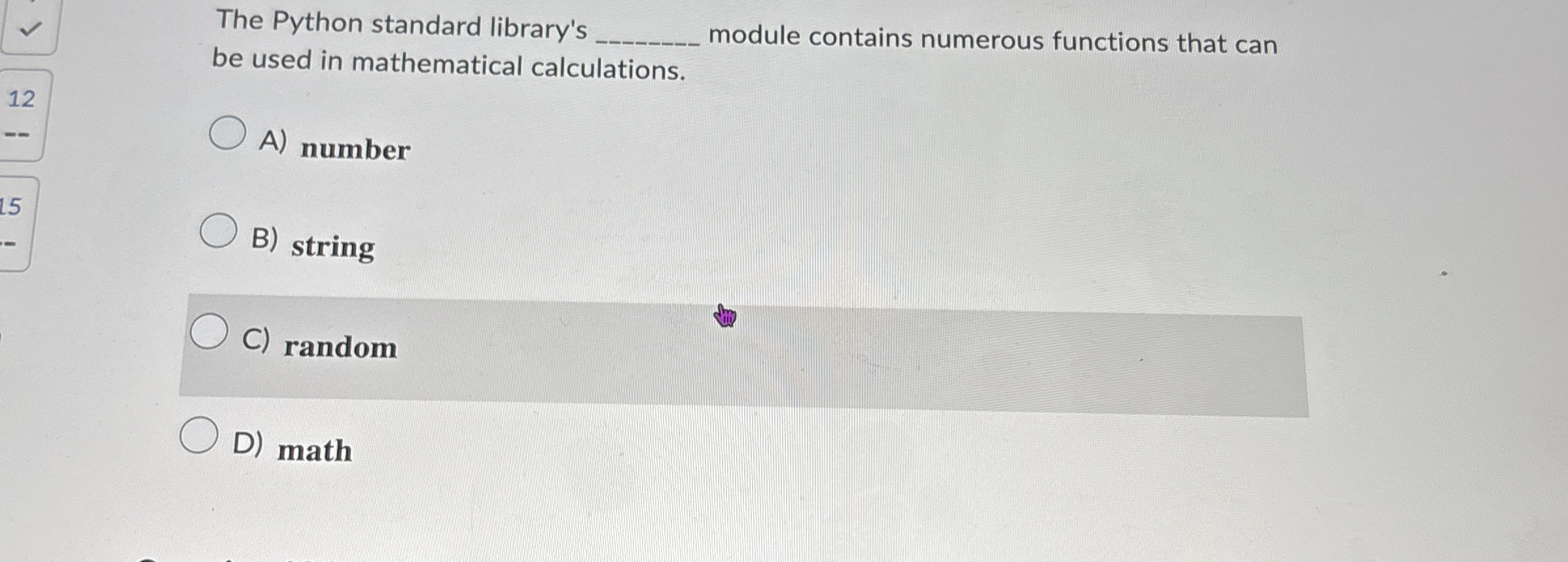 Solved The Python standard library'smodule contains numerous | Chegg.com