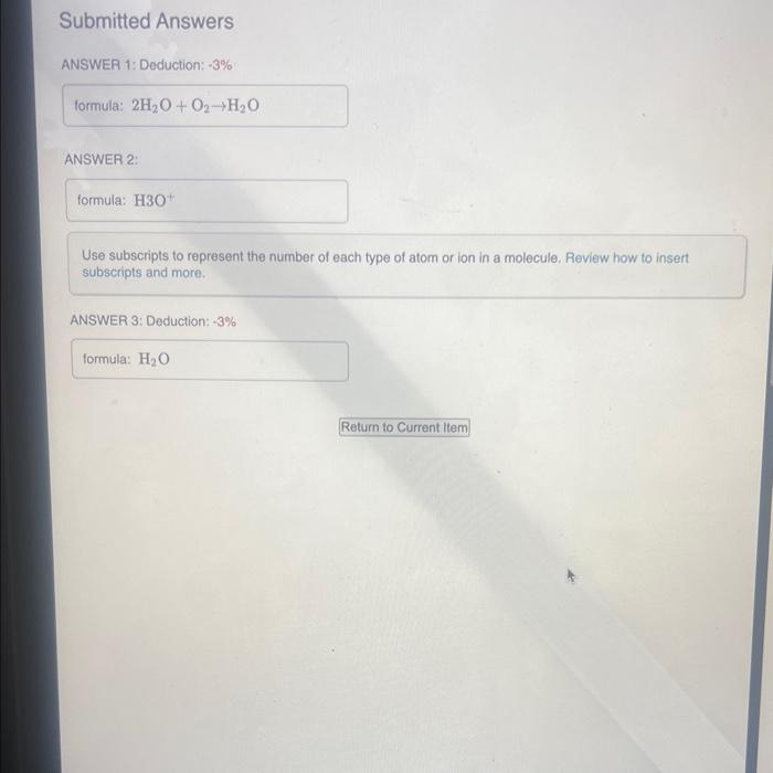 H2O Express your answer as a chemical formula.Use | Chegg.com