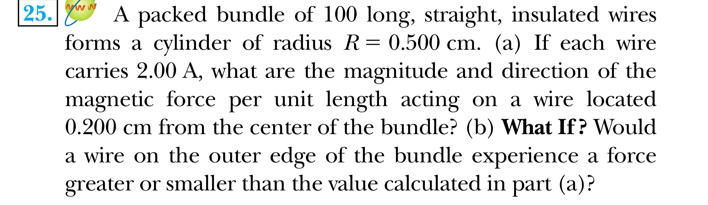 Solved 2 ﻿A packed bundle of 100 ﻿long, straight, insulated | Chegg.com