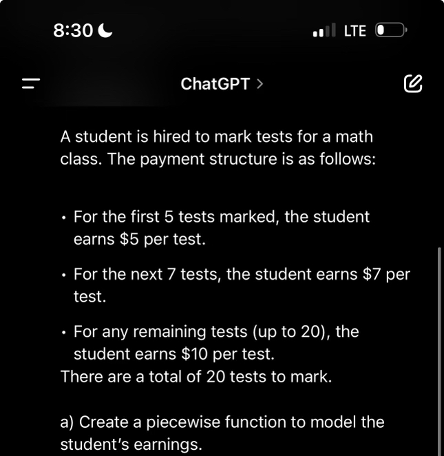 Solved A student is hired to mark tests for a mathclass. The | Chegg.com