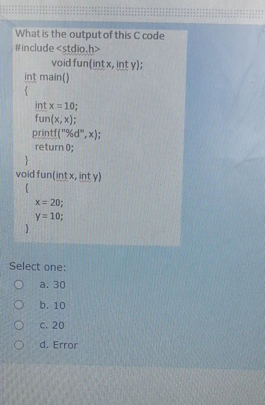 Solved What is the output of this C code #include void | Chegg.com